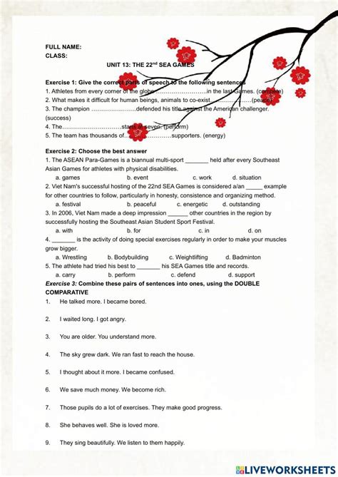 Double Comparis Free Interactive Worksheets 2331341