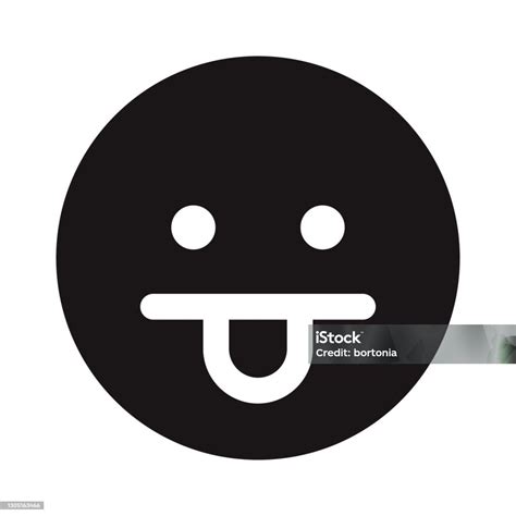 튀어 나온 혀 이모티콘 글리프 아이콘 검은색에 대한 스톡 벡터 아트 및 기타 이미지 검은색 놀림 돌출된 Istock