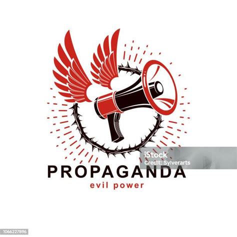 벡터 날개 면류 관의 가시에 의해 포위 하는 스피커 장비와 함께 구성 하는 기호 홍보 컨셉 사회적 행동에 영향을 미치는 강력한 무기로 선전 Liberation에 대한 스톡