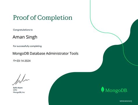 I Earned A New Certification For Mongodb Aman Singh Posted On The Topic Linkedin