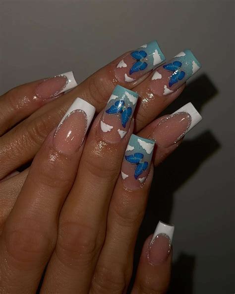 50 Blue And White French Tip Nails That Redefine Classic Cool