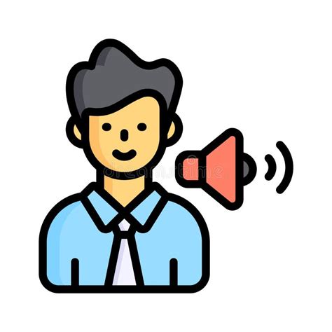 Person With A Megaphone Symbolizing Announcements And Public Speaking Stock Vector