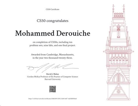 Mohammed Derouiche On Linkedin Cs50 Certificationcomplete