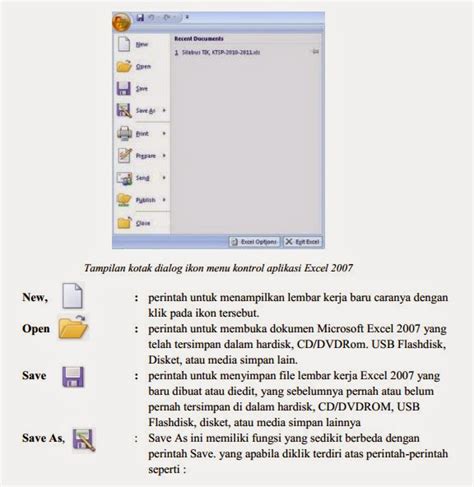 Anyak Menu Dan Ikon Microsoft Excel 2007