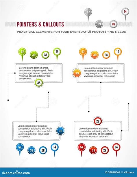 Interface Elements Set Map Location Pointer Pin Stock Vector