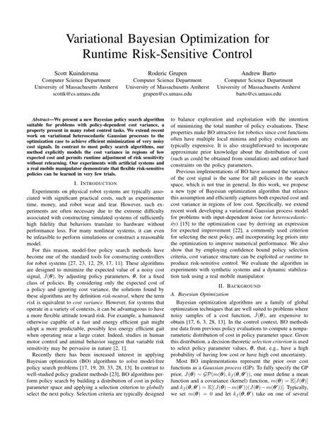 Pdf Variational Bayesian Optimization For Runtime Risk Sensitive Control