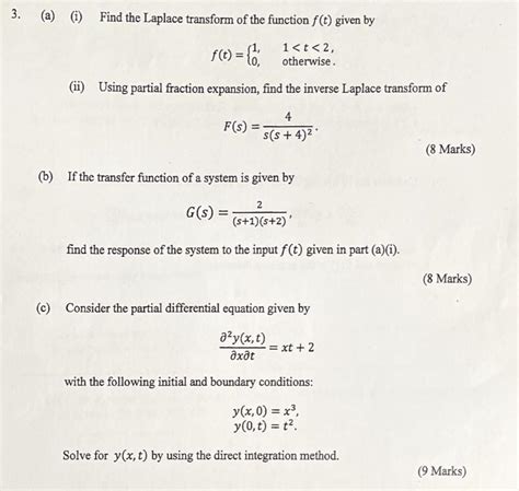 Solved A I Find The Laplace Transform Of The Function Chegg