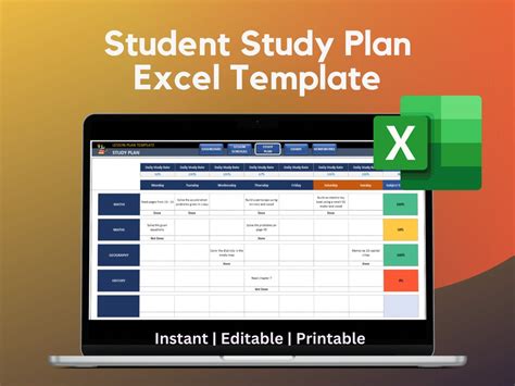Babe Study Plan Excel Template Babe Worksheets Excel Template Babe Planner Etsy