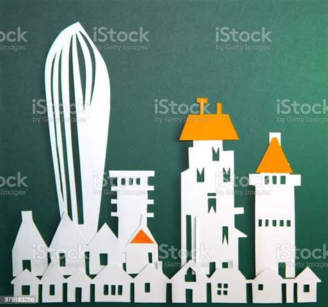 종이 추상 시 컷 고층 빌딩 그리고 주거 건물입니다 거리 보기입니다 텍스트에 대 한 공간을 가진 종이 디자인 0명에 대한 스톡 사진 및 기타 이미지 Istock