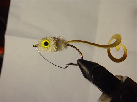 The White Snake Size 10 Bass Bug Hook Large White Slow Rolla Tail