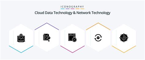 Cloud Data Technology And Network Technology 25 Glyph Icon Pack Including Computing Share