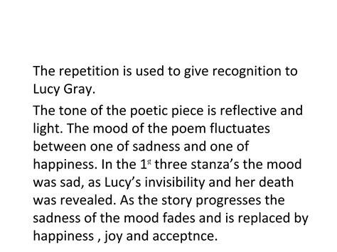 Critical Analysis Of The Poem Lucy Gray Ppt