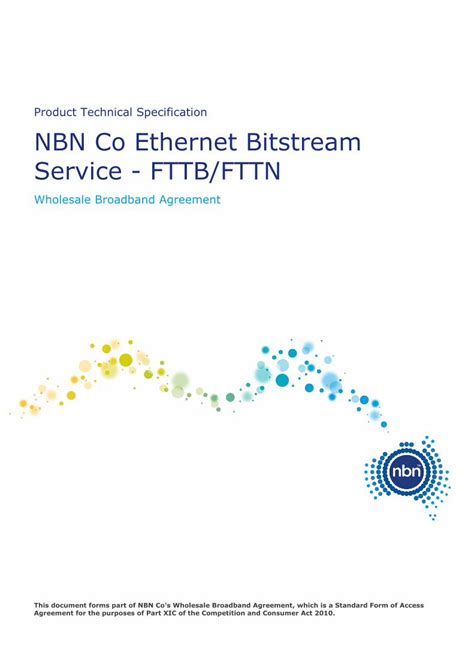 Pdf Product Technical Specification Nbn Co Ethernet Bitstream · Distribution Network Uses