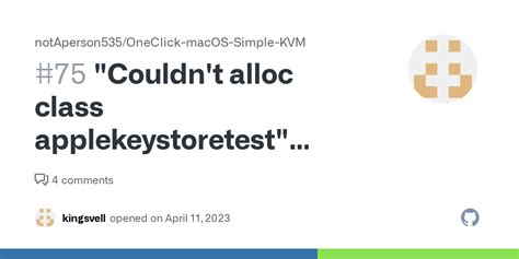couldn t alloc class applekeystoretest when installing ventura