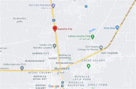 Supreme City Muridke Payment Plan 2023 Location Map Plots For Sale