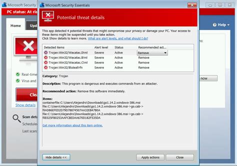 Go1142windows 386 Detected By Microsoft As Having Trojans Wacatac
