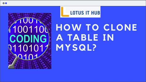 How To Clone A Table In Mysql