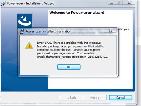 power user l error 1720 power user