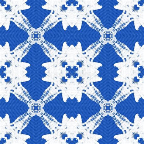 Abstract Seamless Pattern With Geometric Texture Pattern Of Repeating Symmetrical Shapes Stock