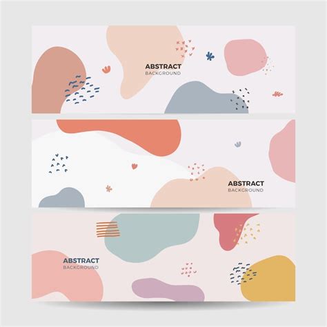 베이지색 지구 톤 Boho 꽃 손으로 그린 최소한의 유기 화려한 디자인 배너 배경 라인 아트 꽃과 식물 잎 유기 모양의 집합 포스터 웹 및 포장을 위한 벡터 배경 프리미엄 벡터