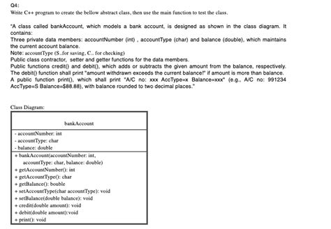 Solved Q4 Write C Program To Create The Bellow Abstract