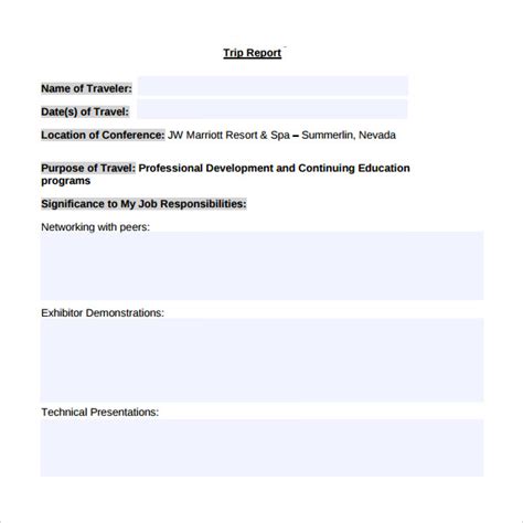Sales Trip Report Template Word 1 Templates Example Templates Example