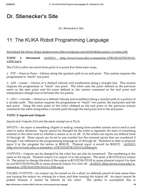 11 the kuka robot programming language dr pdf control flow