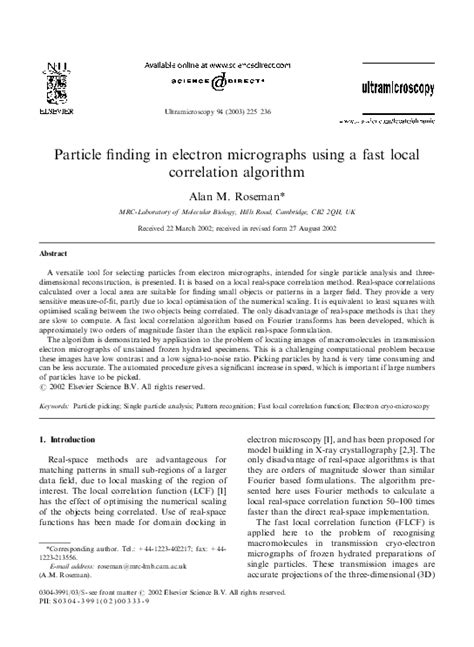 pdf particle finding in electron micrographs using a fast local