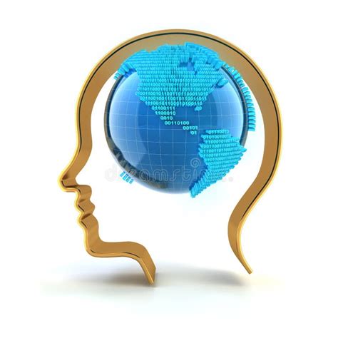globe binary code human head stock illustrations 23 globe binary code human head stock