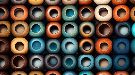 Assorted Textured Rings Creating Seamless Patterns Background Fabric