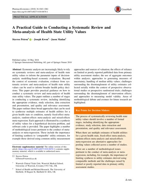Pdf A Practical Guide To Conducting A Systematic Review And Meta