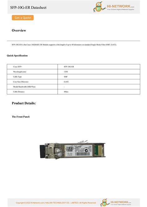 Cisco Sfp G Er Datasheet By Hi Network Issuu
