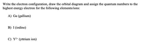 Solved Write The Electron Configuration Draw The Orbital Chegg