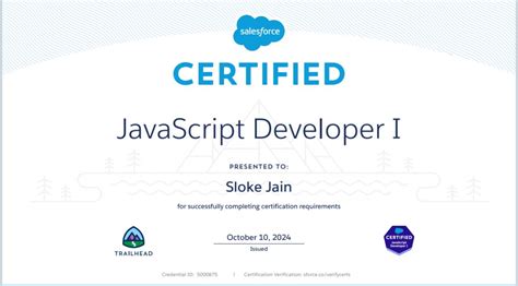 Sloke Jain On Linkedin Javascript Lwc Aura Developer Certified Expertise