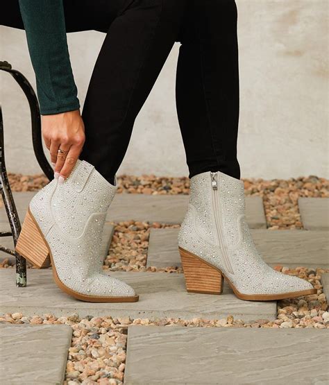 Madden Girl Jolene Western Ankle Boot Womens Shoes In White Multi Buckle