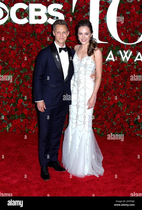 Nathan Johnson And Laura Osnes Attending The 70th Annual Tony Awards In