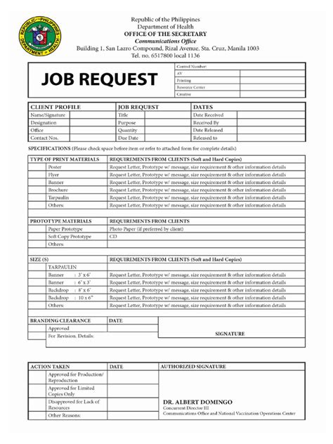 Print Job Request Form Pdf