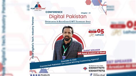 Syed Arsalan Ali Shah Founder And Ceo Of Connected Pakistan To Speak As