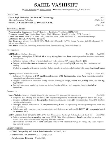 Sahil Vashisht Full Stack Pdf Databases Mongo Db