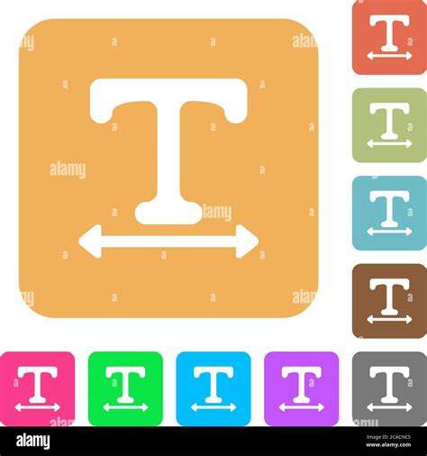 Adjust Font Width Flat Icons On Rounded Square Vivid Color Backgrounds Stock Vector Image And Art
