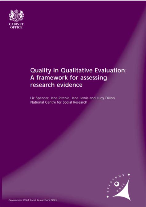 Quality In Qualitative Evaluation A Framework For Assessing Research Evidence Evalforearth