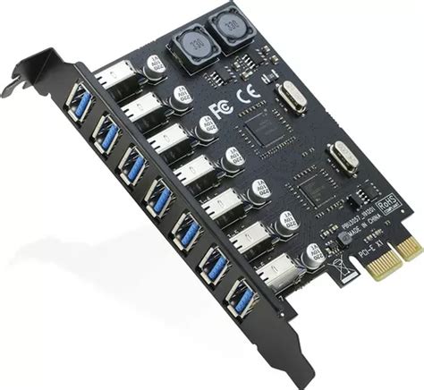 Placa Usb 3 0 7 Portas Pci Express Com Módulo De Energia Frete grátis