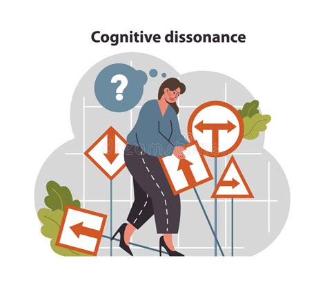 Cognitive Dissonance Mental And Psychological Phenomenon Stock Vector