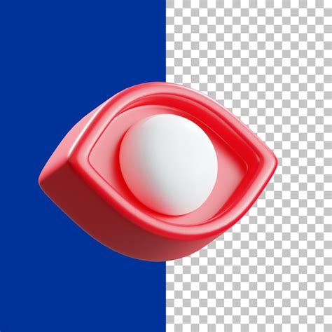Premium Psd Cute Views Eye Icon 3d Render Image