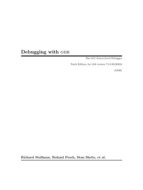 debugging with gdb pdf gnu free software