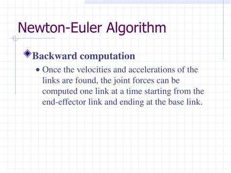 Ppt Maximizing Robot Arm Dynamics Using Newton Euler Algorithm Powerpoint Presentation Id