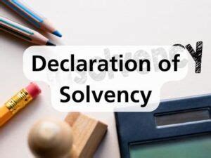 Declaration Of Solvency Business Compendium