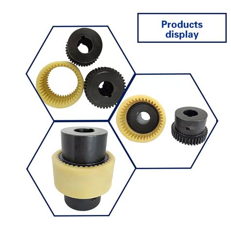 Nylon Gear Coupling Torsionally Rigid Continuous Sleeve Carbon Steel