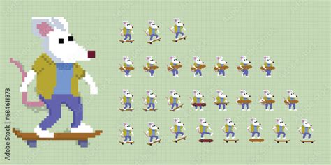 Pixel Art Style Illustration Vector 8 Bit 8 Bit Character Set Retro