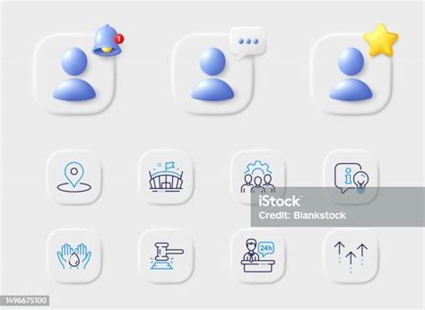 Swipe Up Team Work And Arena Line Icons For Web App Printing Vector Stock Illustration